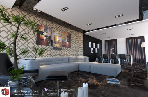 Living Room 3 - Sketchup Archive